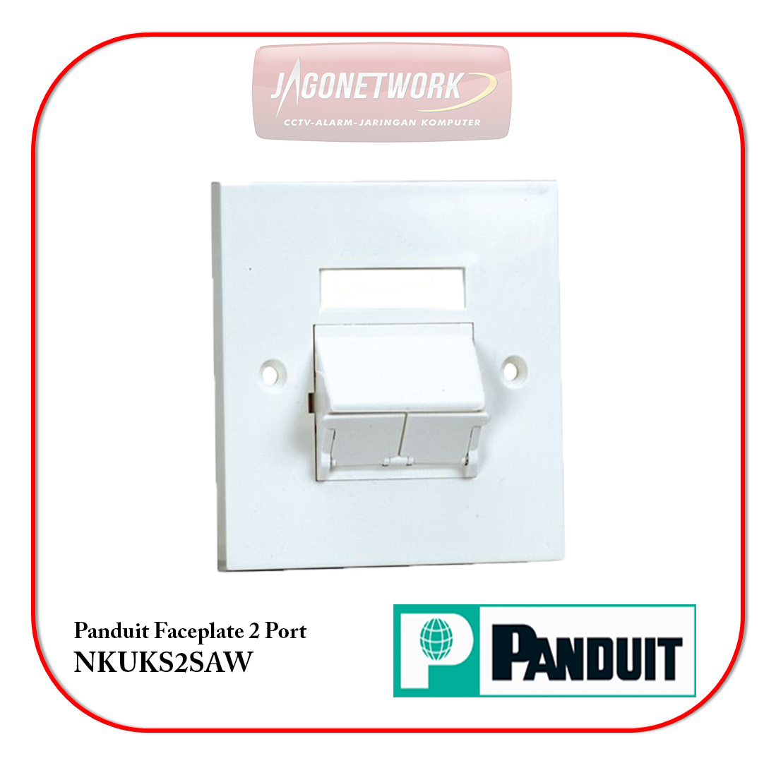 Jual Faceplate RJ45 Double Port Panduit "NKUKS2SAW"